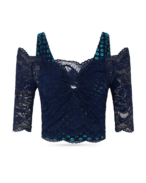 Rabanne Off Shoulder Mixed Media Top