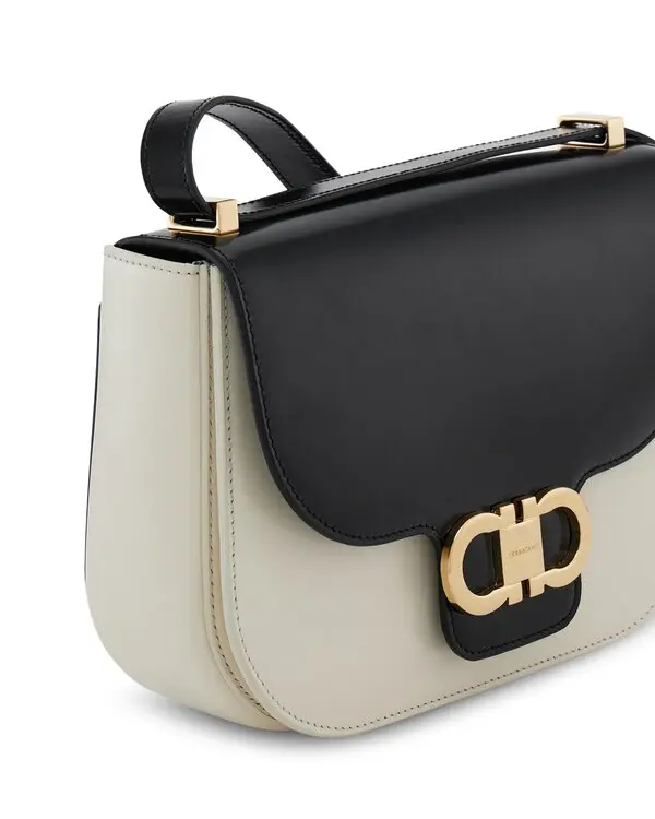 FERRAGAMO Double Gancio Leather Convertible Crossbody