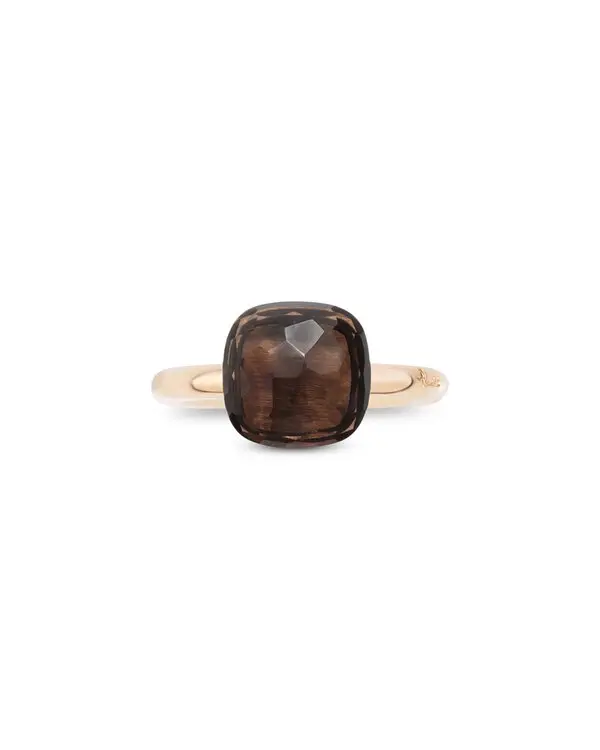 Pomellato 18k White & Rose Nudo Smokey Quartz Statement Ring