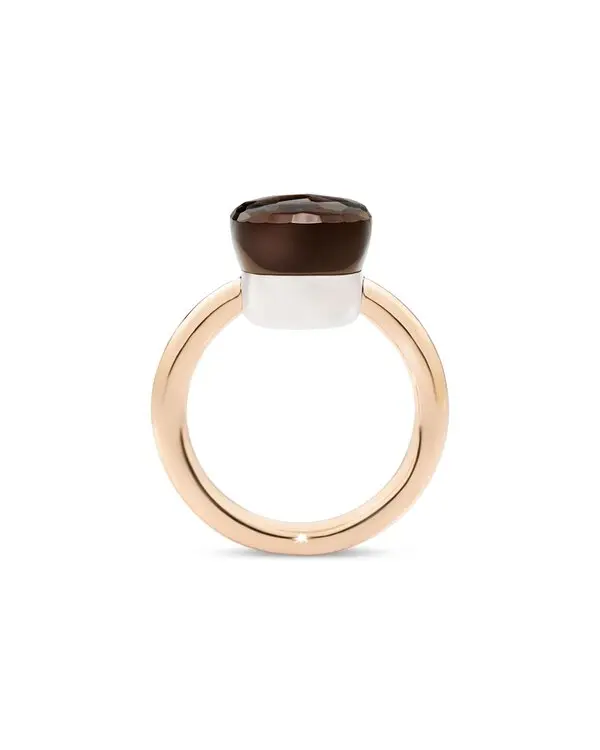 Pomellato 18k White & Rose Nudo Smokey Quartz Statement Ring