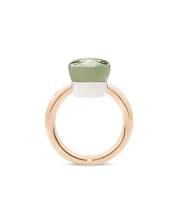 Pomellato 18k White & Rose Nude Prasiolite Statement Ring