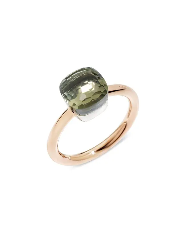 Pomellato 18k White & Rose Prasiolite Ring - Gold