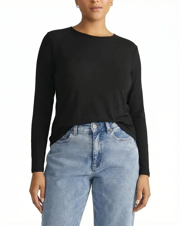 Universal Standard Joan Liquid Jersey Long Sleeve Top - Black