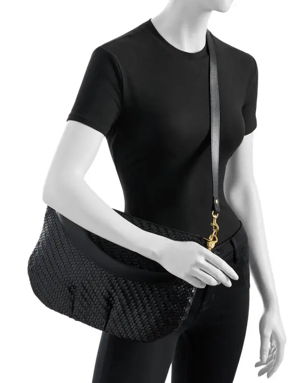Clare V. Moyen Messenger Woven Leather Crossbody Bag