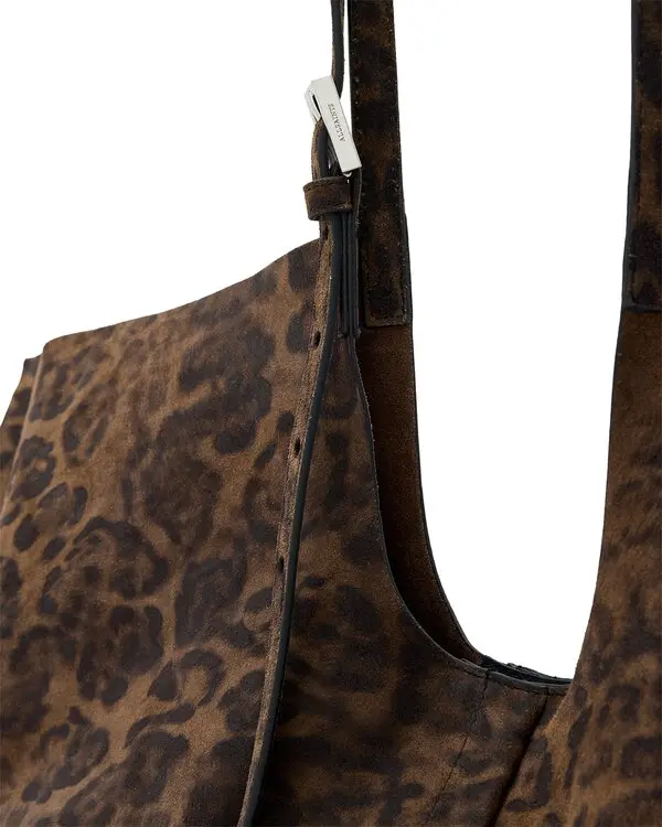 ALLSAINTS Ara Leopard Print Leather East/west Tote
