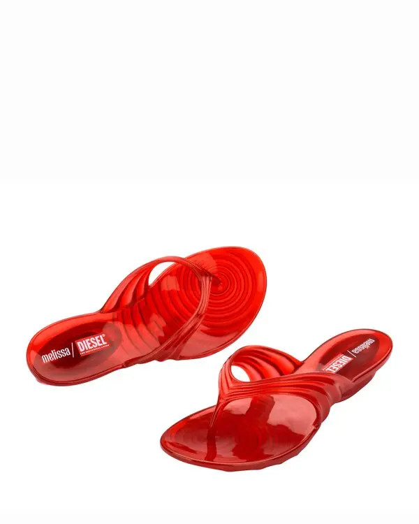 Melissa X Diesel Flip Flop Sandals - Red