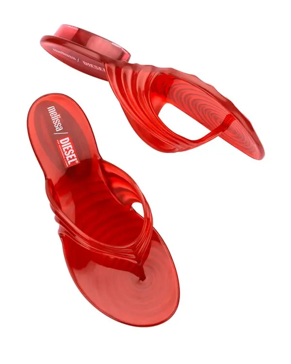 Melissa X Diesel Flip Flop Sandals - Red
