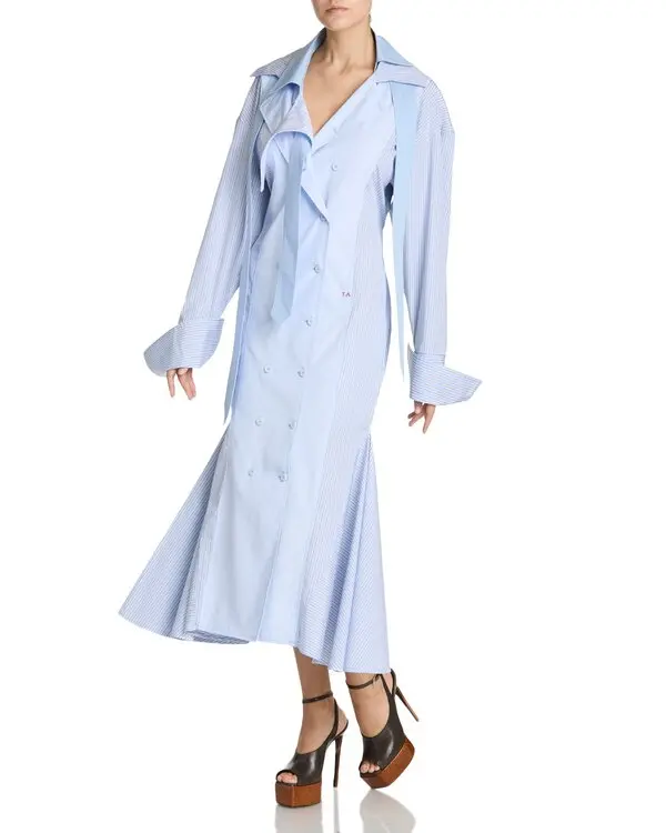 Attico Midi Double Breasted Shirt Dress