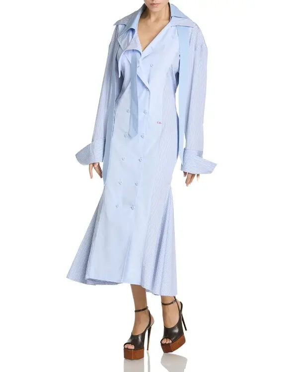 Attico Midi Double Breasted Shirt Dress