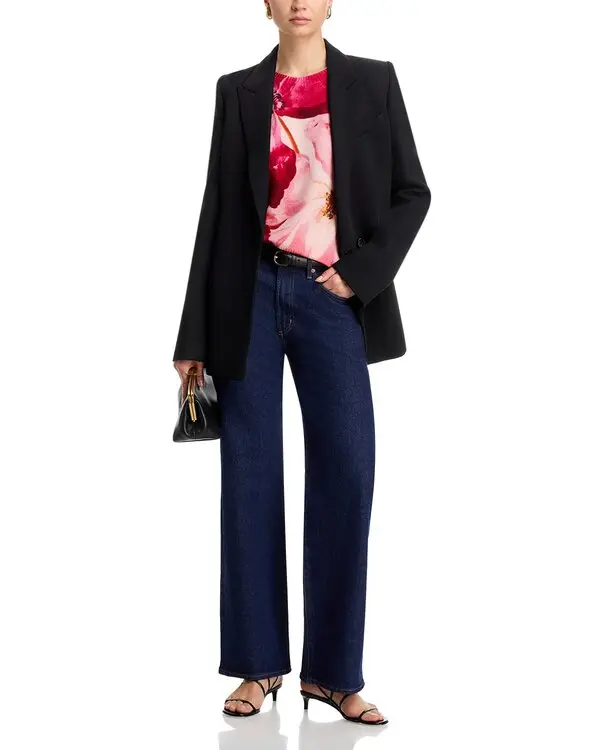 Bloomingdale'S Floral Print Crewneck Sweater - Pink Multi