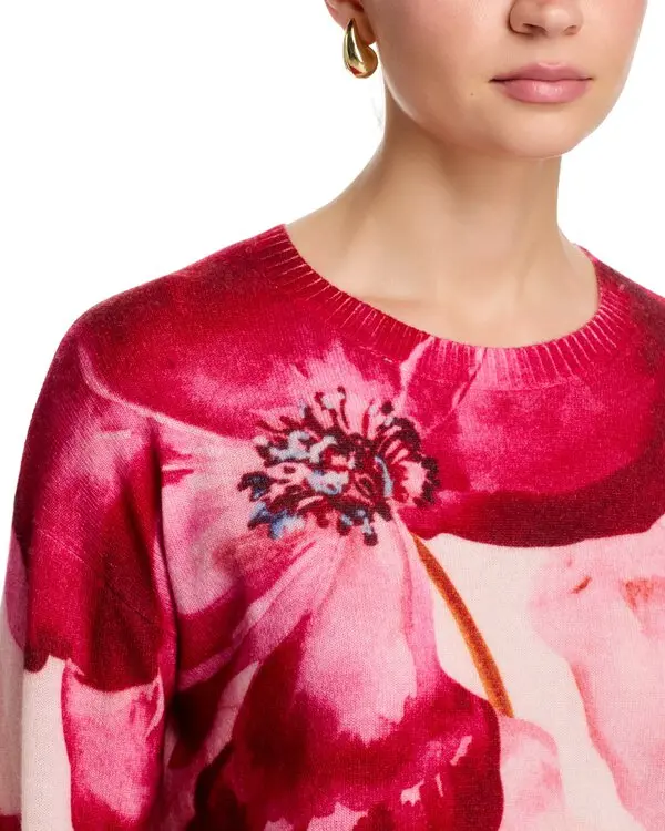 Bloomingdale'S Floral Print Crewneck Sweater - Pink Multi
