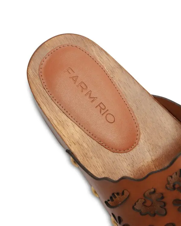 Farm Rio Embellished Leather Sandals