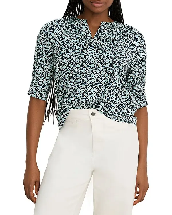 NIC+ZOE Petites Fine Vines Top - Aqua Multi