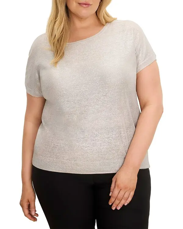 NIC+ZOE Glazed Featherknit Sweater - Cobblestone