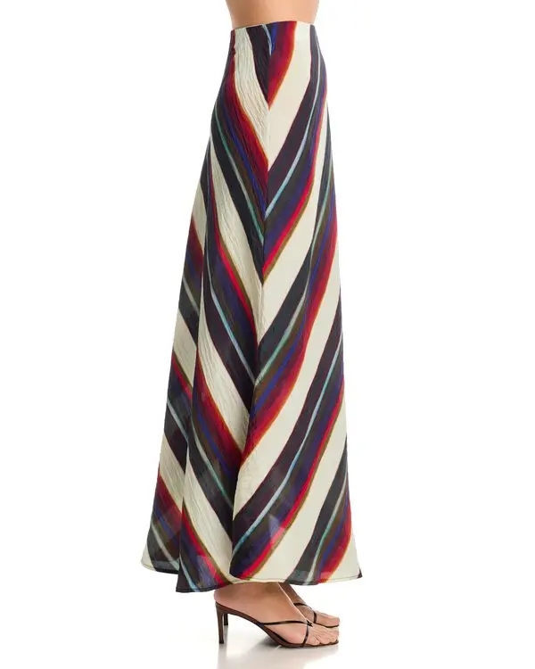 Christopher John Rogers Morris Stripe Bias Midi Skirt