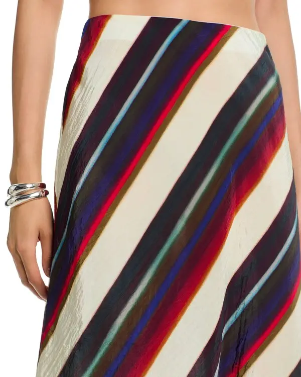 Christopher John Rogers Morris Stripe Bias Midi Skirt