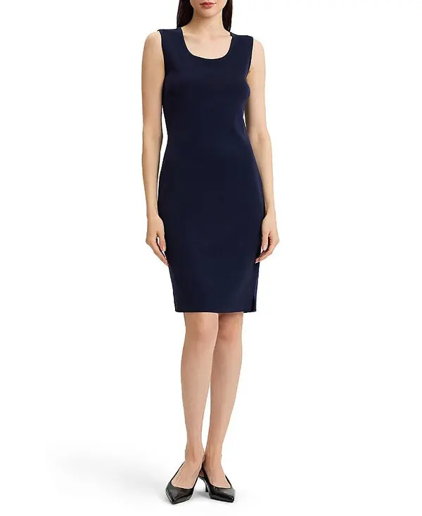 Ming Wang Plus Sleeveless Sheath Knit Dress - Indigo