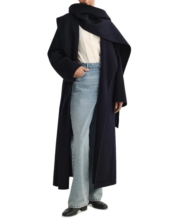 RÓHE Signature Double Faced Wool Scarf Coat