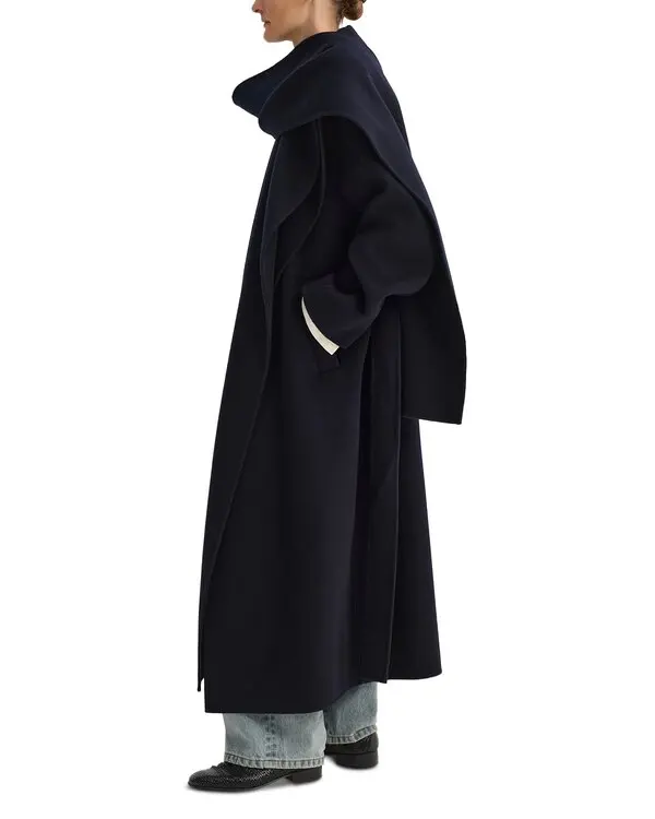 RÓHE Signature Double Faced Wool Scarf Coat