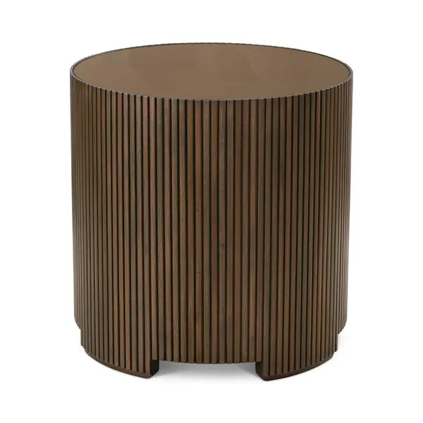 HUDSON PARK COLLECTION Fidi Round End Table - Sesame