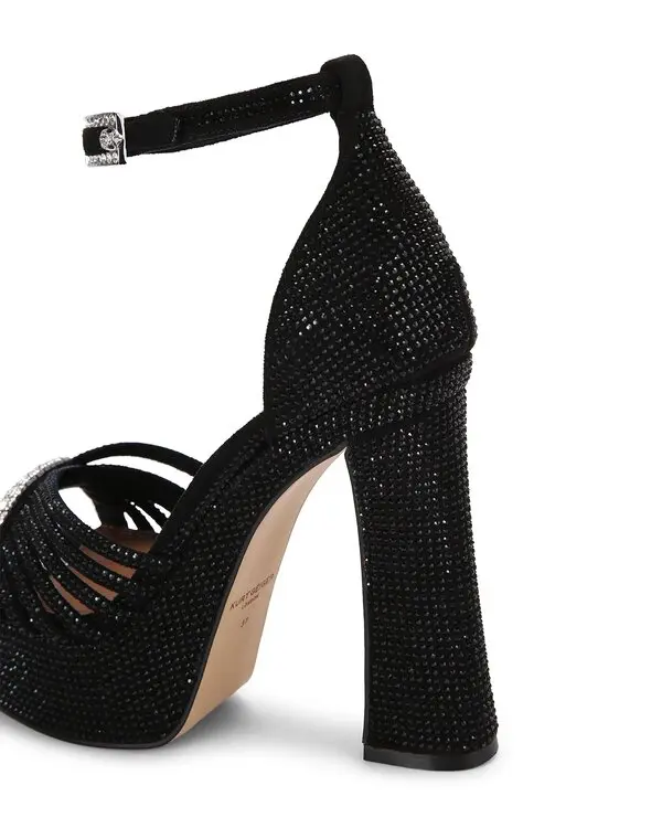 Kurt Geiger Embellished Platform Sandals - Black