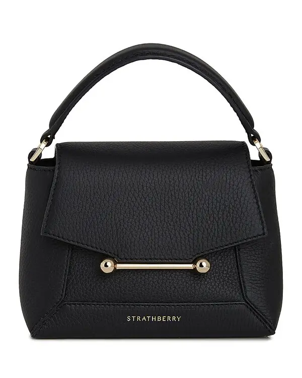 Strathberry Mosaic Nano Leather Crossbody Bag - Black