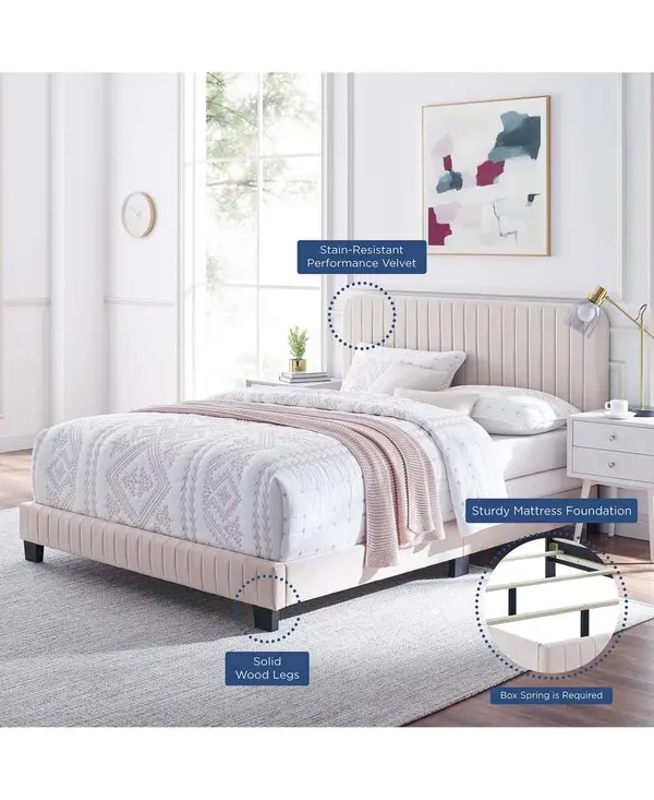 MODWAY Celine Channel Tufted Performance Velvet Full Bed