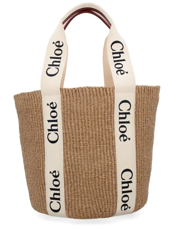 Chloé Large Woody Tote Bag - Beige