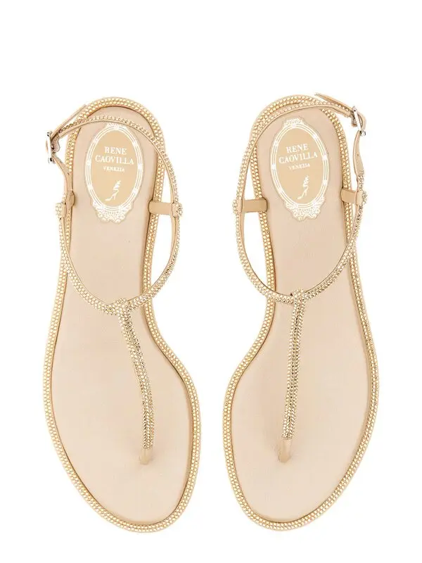 Rene Caovilla Diana Sandals - Nude