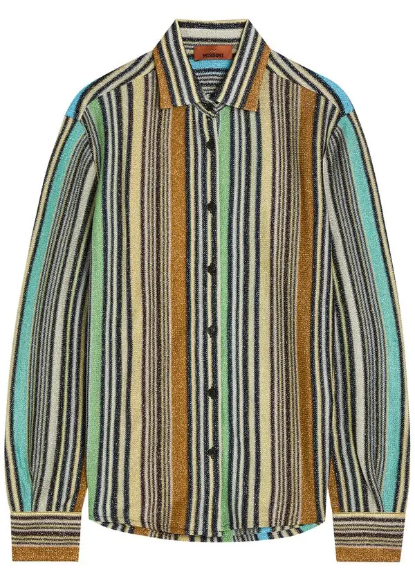 Missoni Striped Metallic Knit Shirt