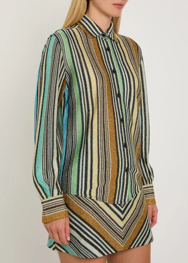 Missoni Striped Metallic Knit Shirt
