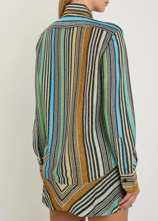 Missoni Striped Metallic Knit Shirt