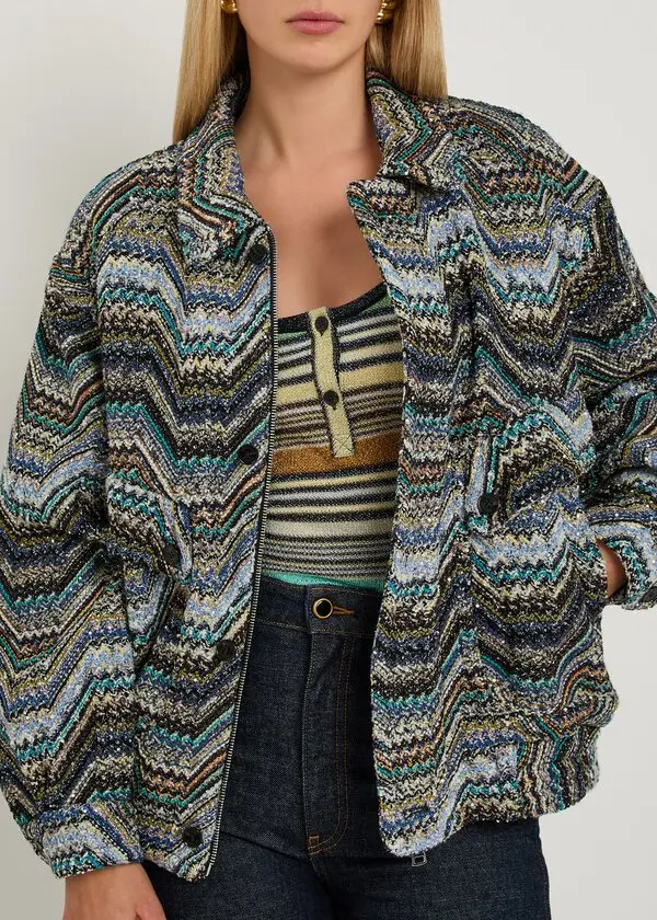 Missoni Zigzag Metallic-knit Jacket