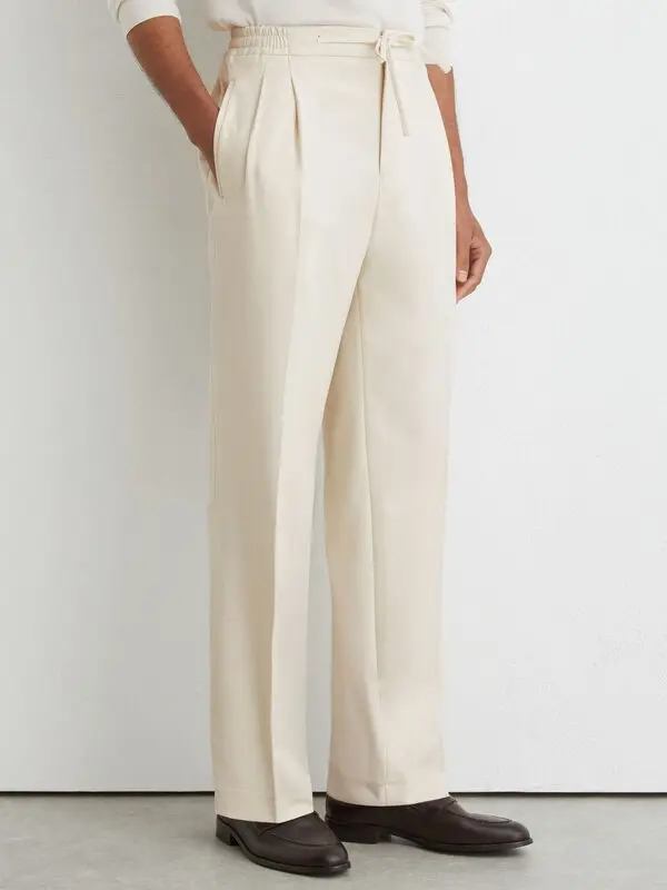 REISS Arden Relaxed Twill Drawstring Trousers
