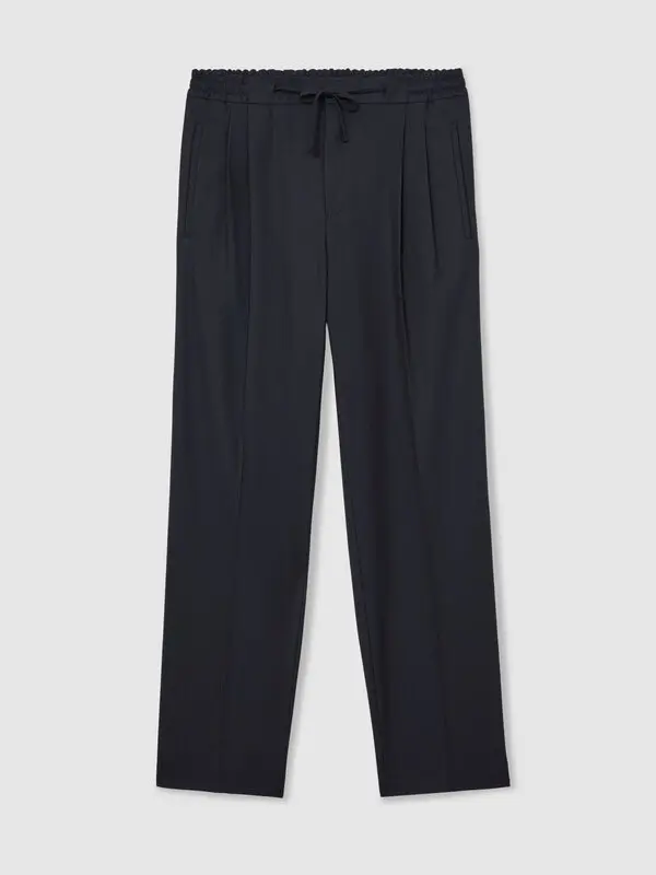 REISS Arden Relaxed Twill Drawstring Trousers
