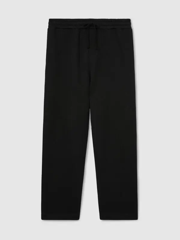 REISS Tanner Cotton Heavyweight Straight-leg Joggers - Black