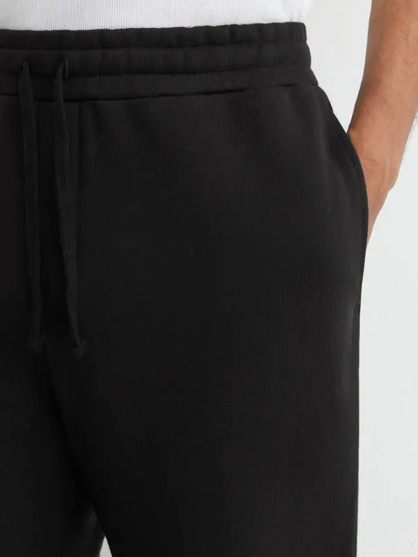 REISS Tanner Cotton Heavyweight Straight-leg Joggers - Black