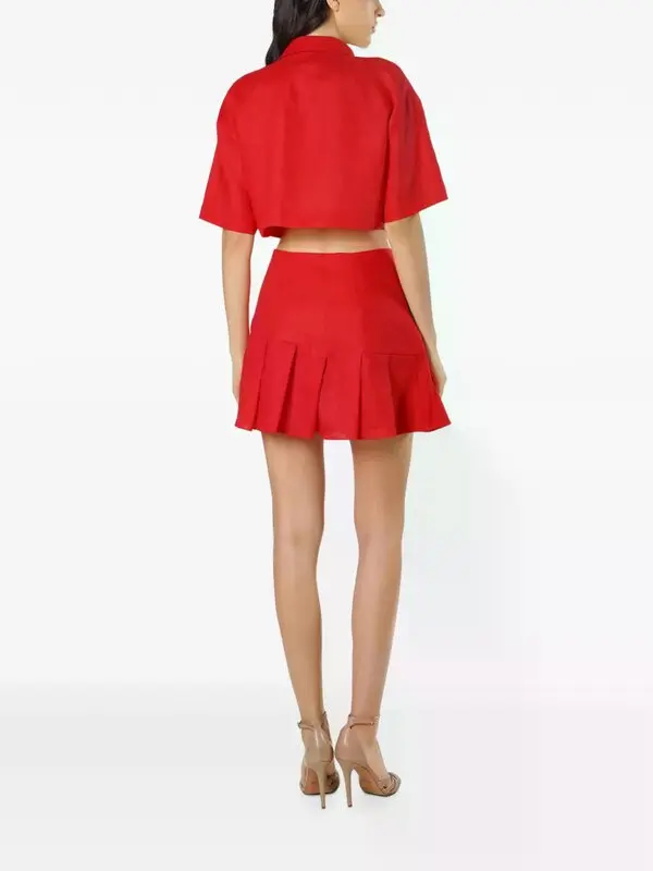 MIA PECULIAR Asymmetrical Pleated Linen Skirt