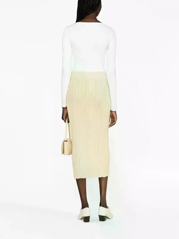 JIL SANDER Ribbed-knit Wool Midi Skirt