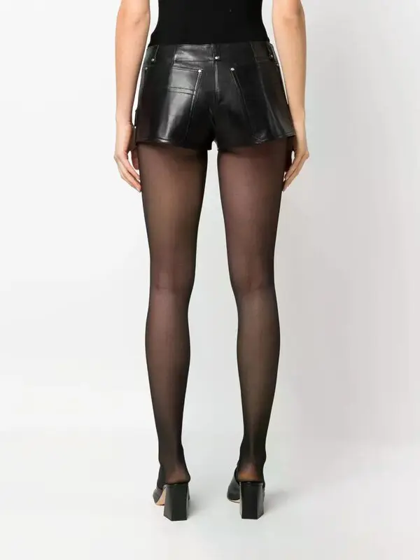 DURAZZI MILANO Leather Shorts With Flap Detail