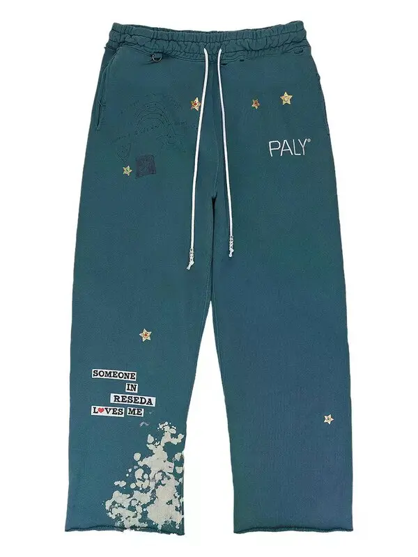 PALY My Dream Star-embellished Teal Track Pants - Blue