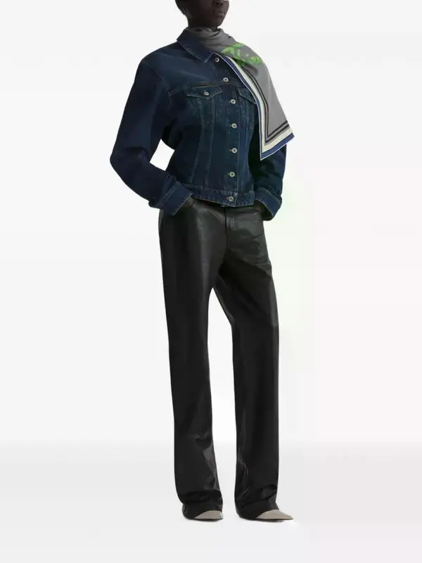 MUGLER Hourglass Round Denim Jacket