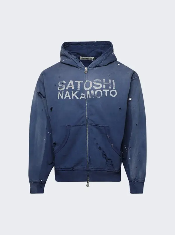 SATOSHI NAKAMOTO Luke Fleece Hoodie - Blue