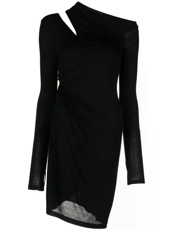Helmut Lang Asymmetric Cut-out Bodycon Dress