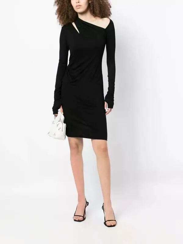 Helmut Lang Asymmetric Cut-out Bodycon Dress