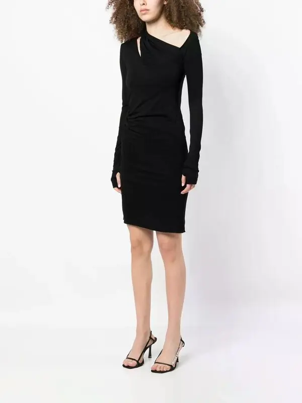 Helmut Lang Asymmetric Cut-out Bodycon Dress