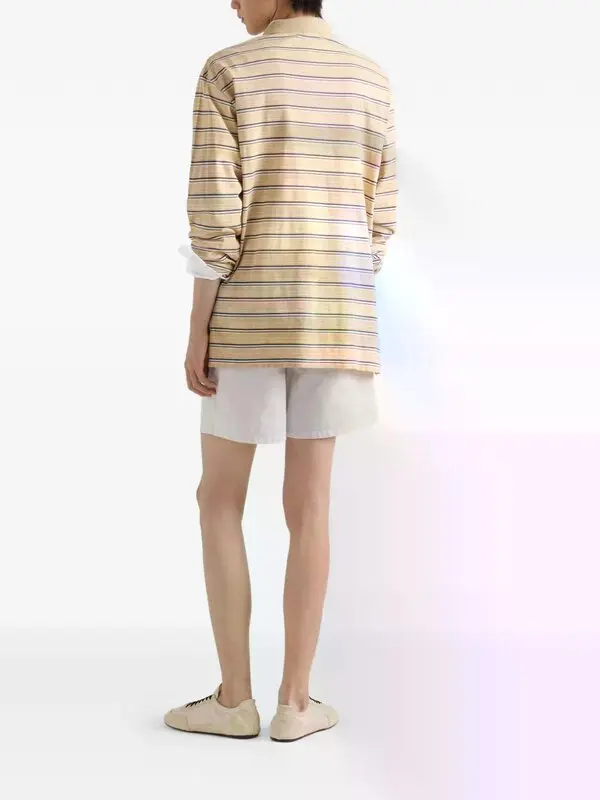 Prada Striped Cotton Piqué Polo Shirt