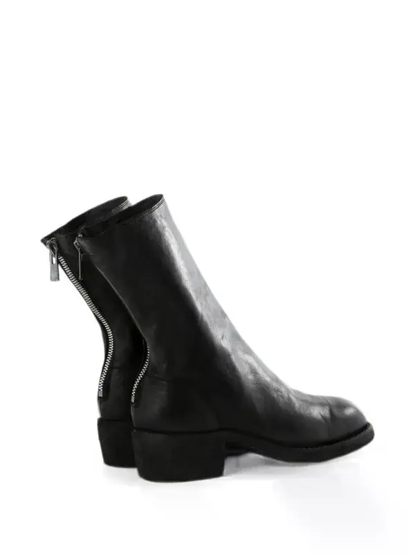 Guidi Rear-zip Leather Ankle Boots