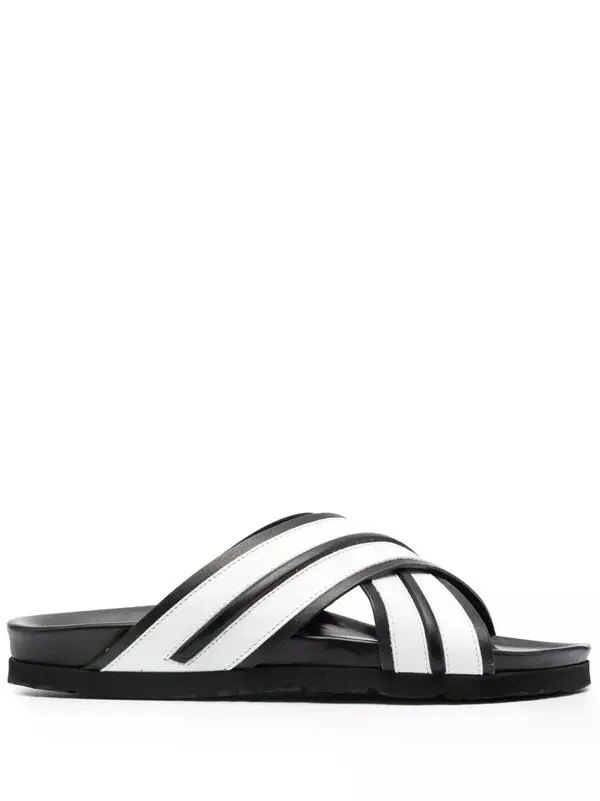 Palm Angels Striped Criss-cross Slides