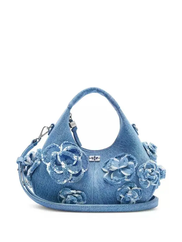 GANNI Floral Appliqué Tote Bag
